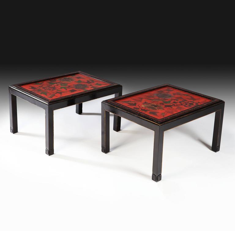 Pair of Chinese Red Lacquer End Tables For Sale at 1stDibs | chinese ...