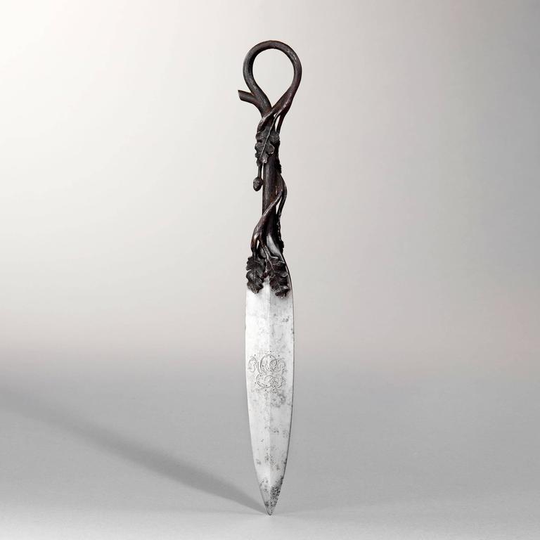 Steel Dagger with an Oak Leaf Handle, Paper Knife at 1stDibs | handle ...