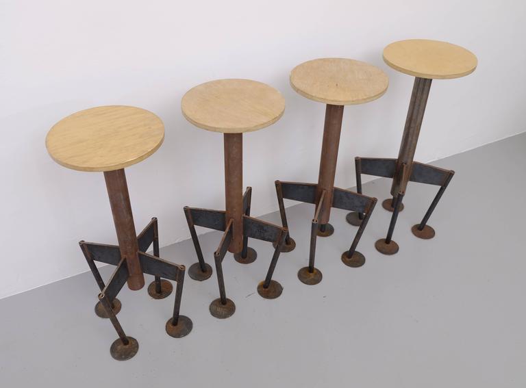 Rare Set of Eight Bar Stools by Arpad Földessy, 1980s For Sale at 1stDibs