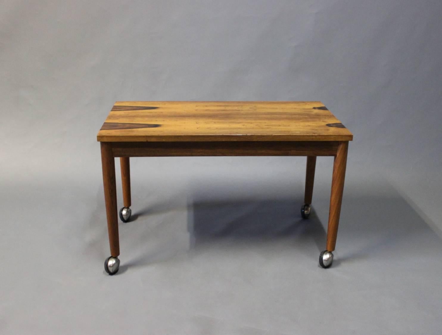 Small Table on Wheels in Rosewood of Danish Design, 1960s at 1stDibs ...