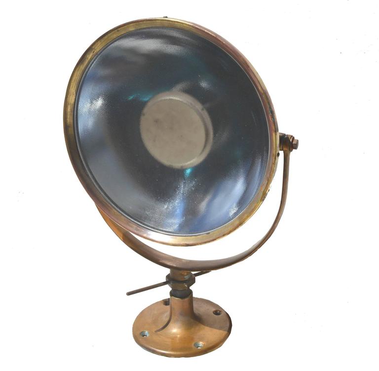 Wilmot Castle Vintage Brass Ship Searchlight at 1stDibs | brass searchlight
