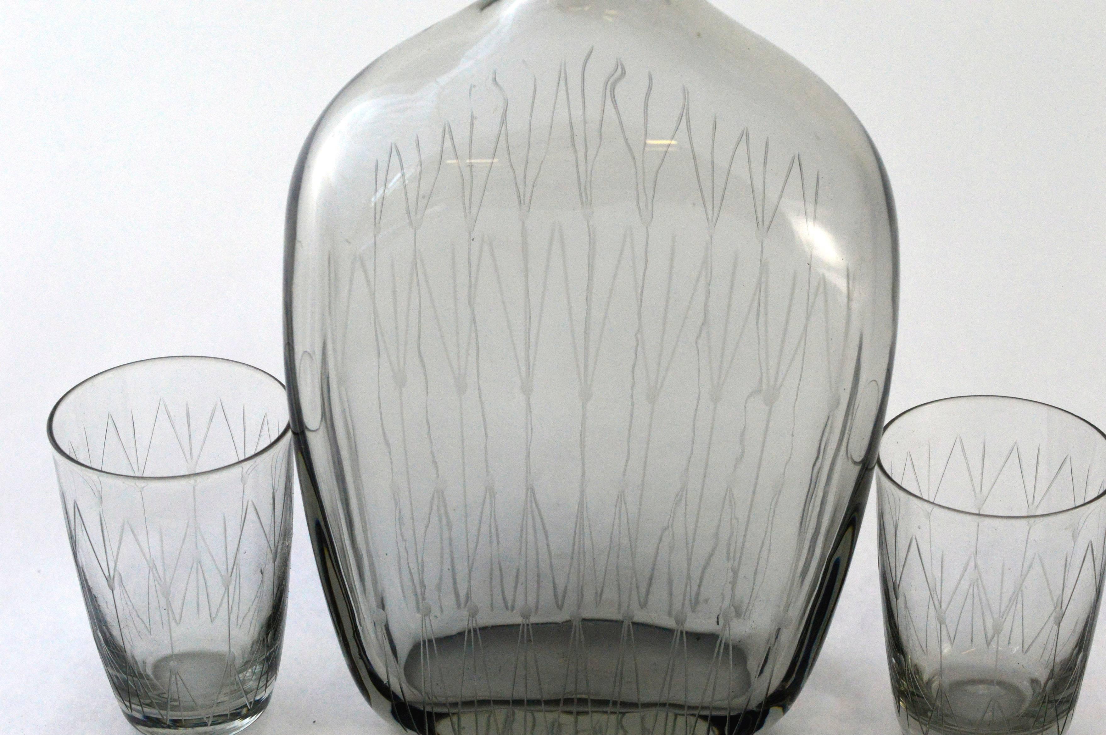 Scandinavian Mid Century Modern Minimalist Schnapps Decanter and ...