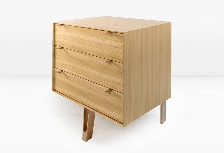 Saxton Cabinet / End Table with Japanese Sen Veneer and Bronze Legs For ...