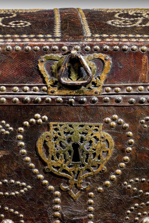 George I Studded Leather Coffer at 1stDibs