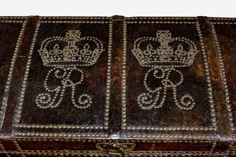 George I Studded Leather Coffer at 1stDibs