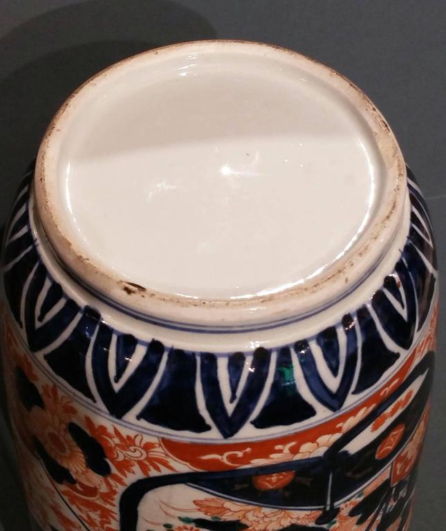 Pair of Wide Rim Imari Vases For Sale at 1stDibs