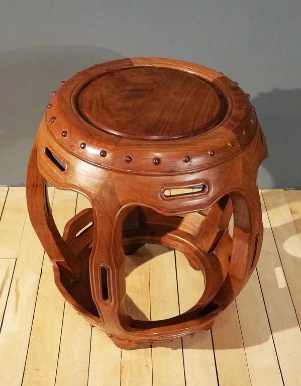 Early 20th Century Pair of Chinese Hardwood Barrel Seats at 1stDibs