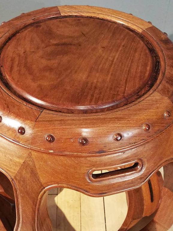 Early 20th Century Pair of Chinese Hardwood Barrel Seats at 1stDibs