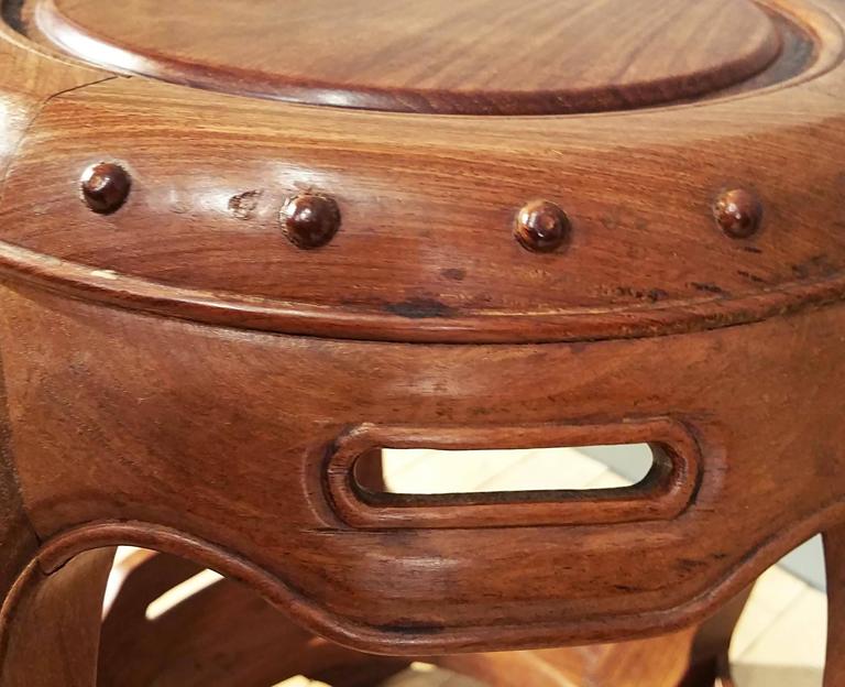 Early 20th Century Pair of Chinese Hardwood Barrel Seats at 1stDibs
