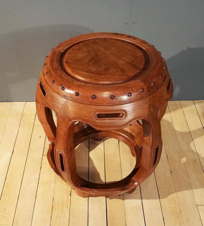 Early 20th Century Pair of Chinese Hardwood Barrel Seats at 1stDibs