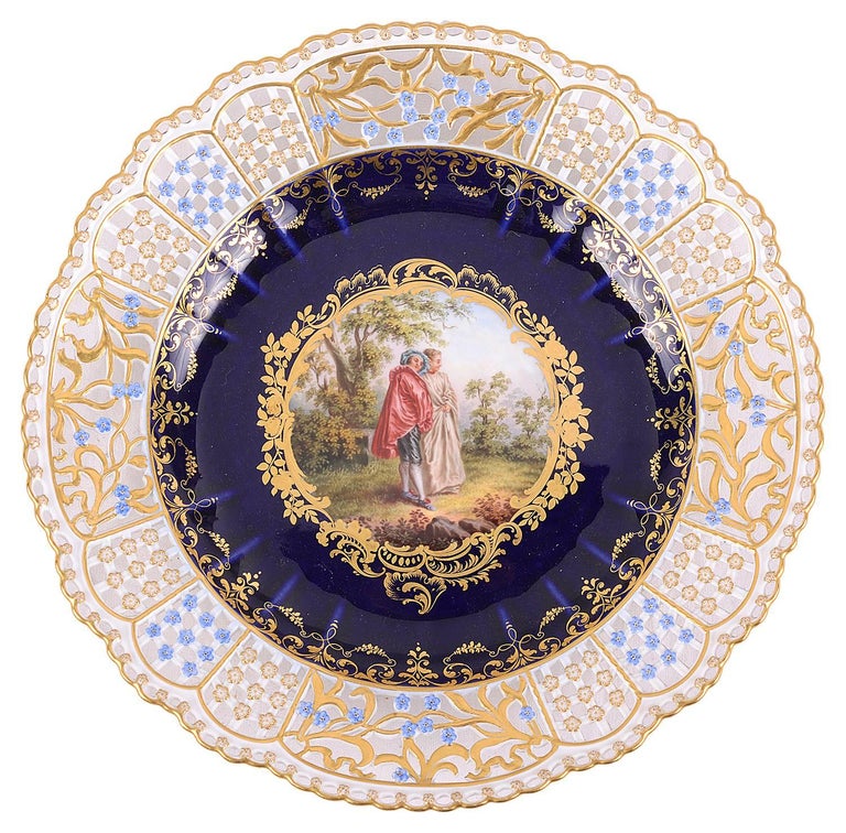 Pair of 19th Century Meissen Reticulated Plate For Sale at 1stDibs