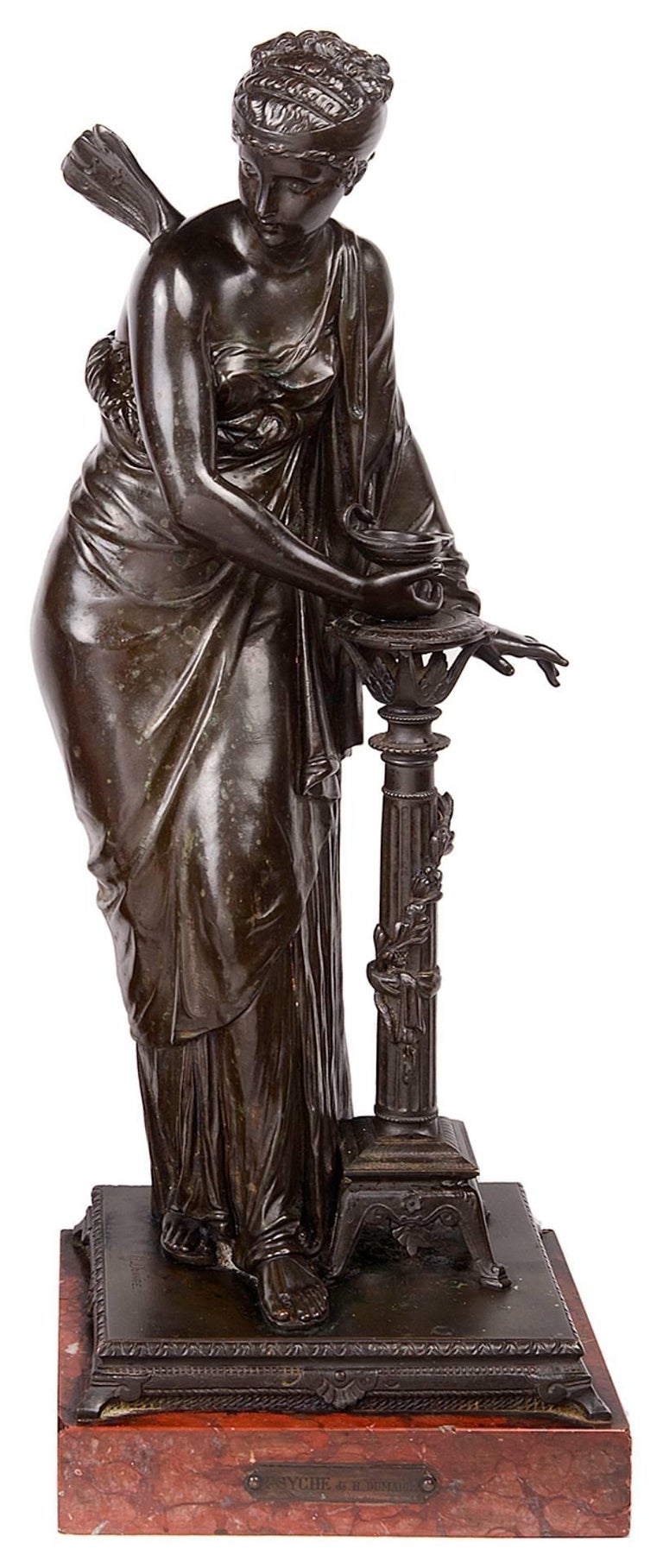 Psyche and Pandora Classical Bronze Statues, 19th Century, Signed H ...