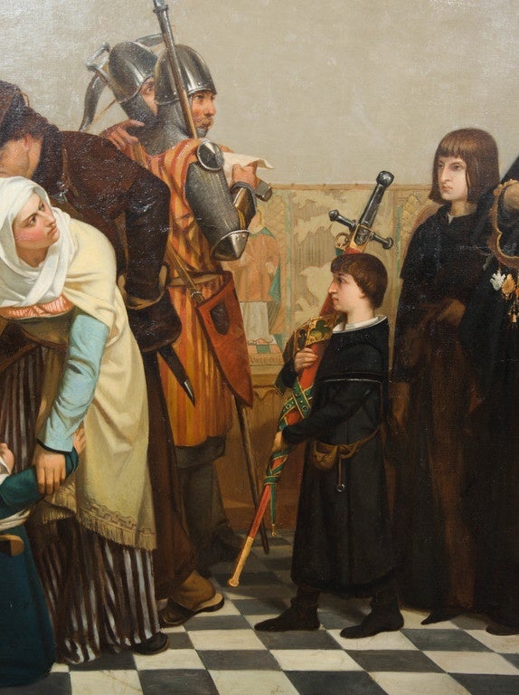 Large 19th Century Medieval Oil Painting at 1stDibs | medieval oil ...