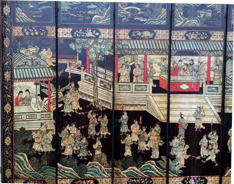 19th Century Chinese Coromandel Lacquer Screen at 1stDibs