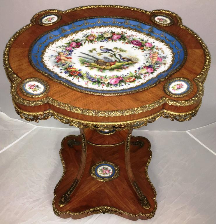 Pair 19th Century French Sèvres style Porcelain Tables For Sale at 1stDibs