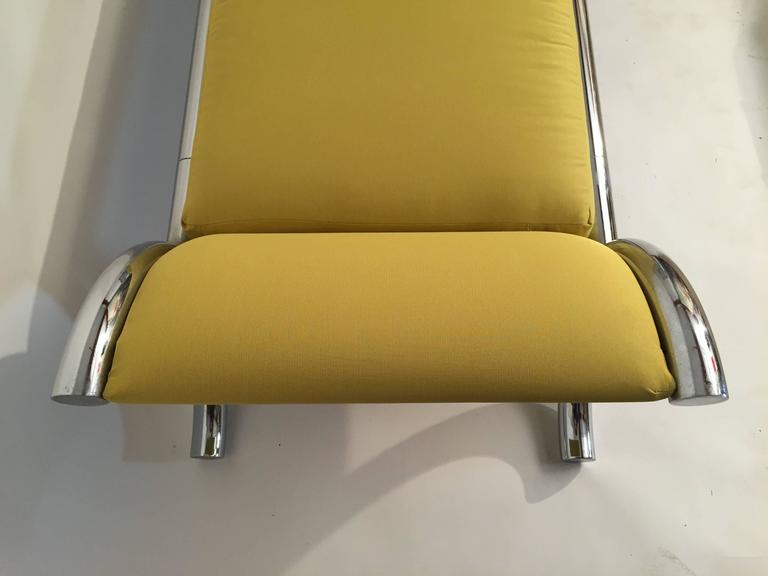 Chrome 1970s Italian Chaise Lounge at 1stDibs