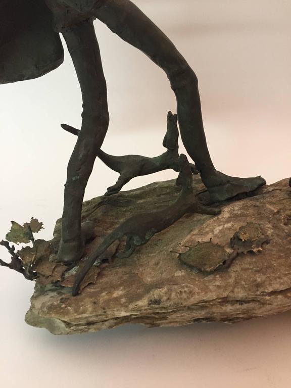 Modernist Pied Piper of Hamelin Bronze Sculpture at 1stDibs