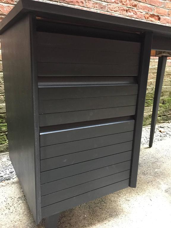 1950s Modern Berge Norman Associates Ebonized Desk at 1stDibs