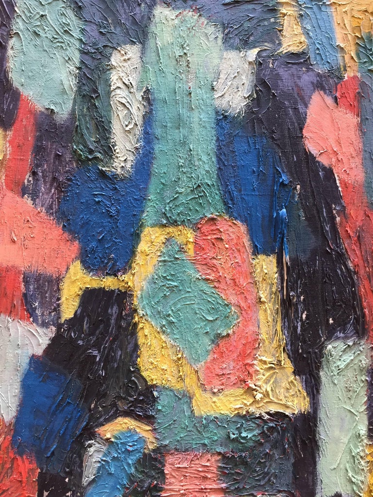 Jacob Semiatin 1958 Abstract Expressionist Patch Work Painting at 1stDibs
