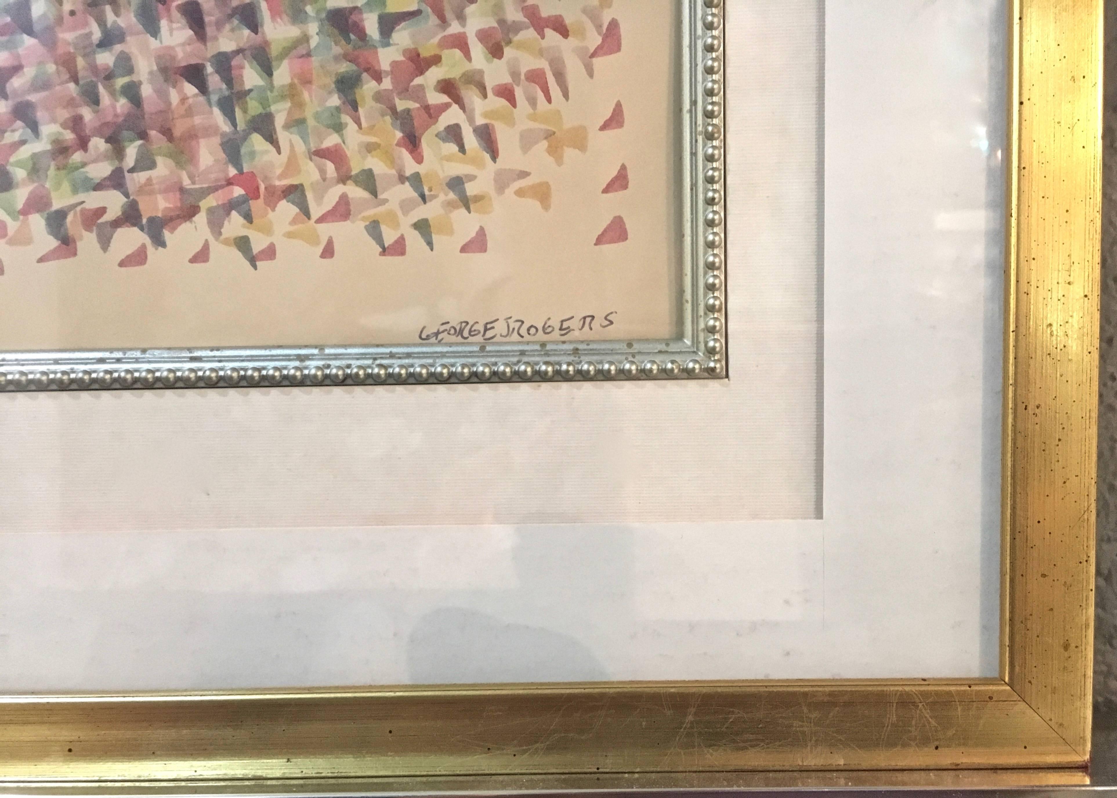 Abstract Modern Watercolor, Signed by Listed Artist George J. Rogers at ...