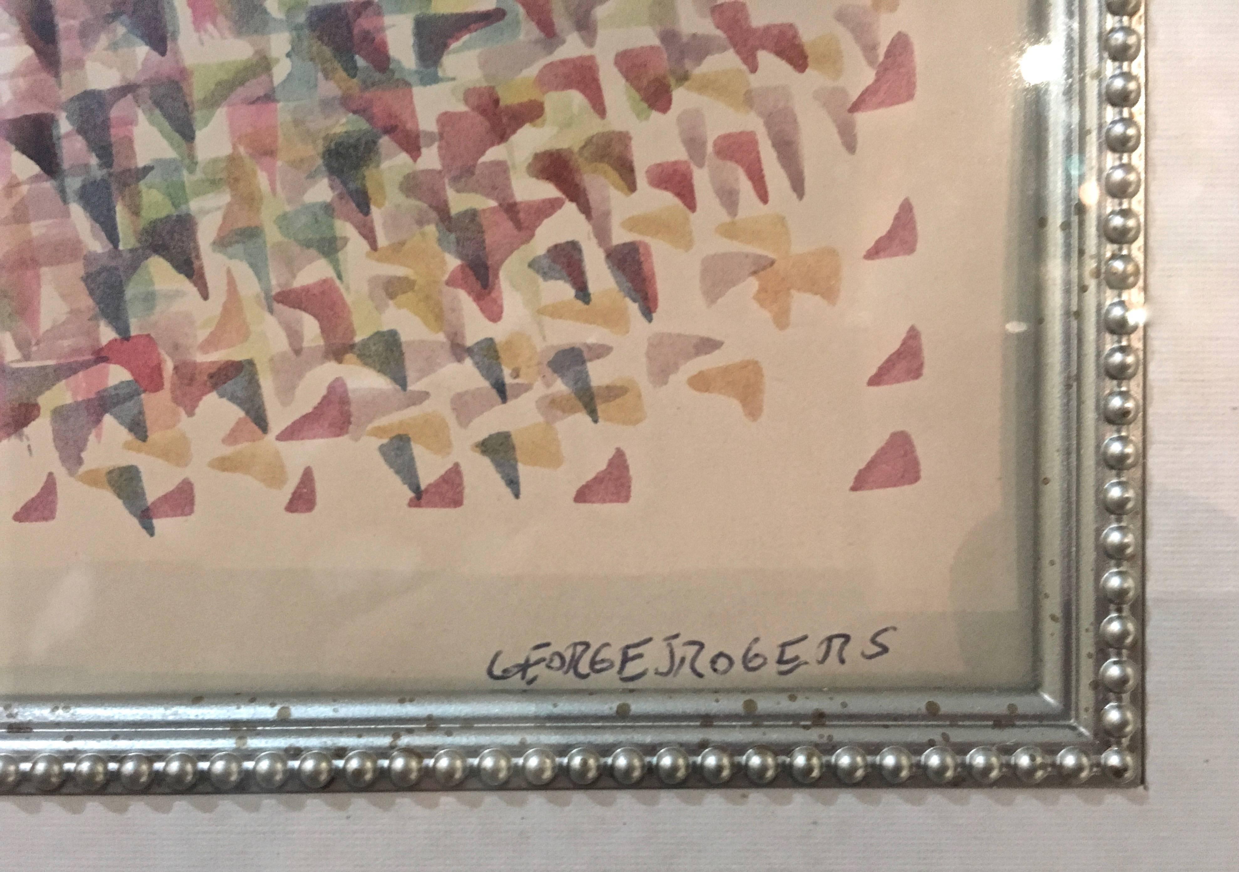 Abstract Modern Watercolor, Signed by Listed Artist George J. Rogers at ...