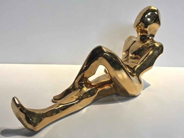 Mid-Century Modern 24-Karat Gold-Plate Jaru Cubist Sculpture, Large ...