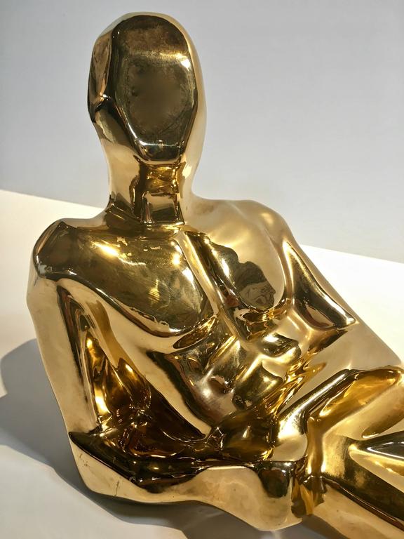 Mid-Century Modern 24-Karat Gold-Plate Jaru Cubist Sculpture, Large ...