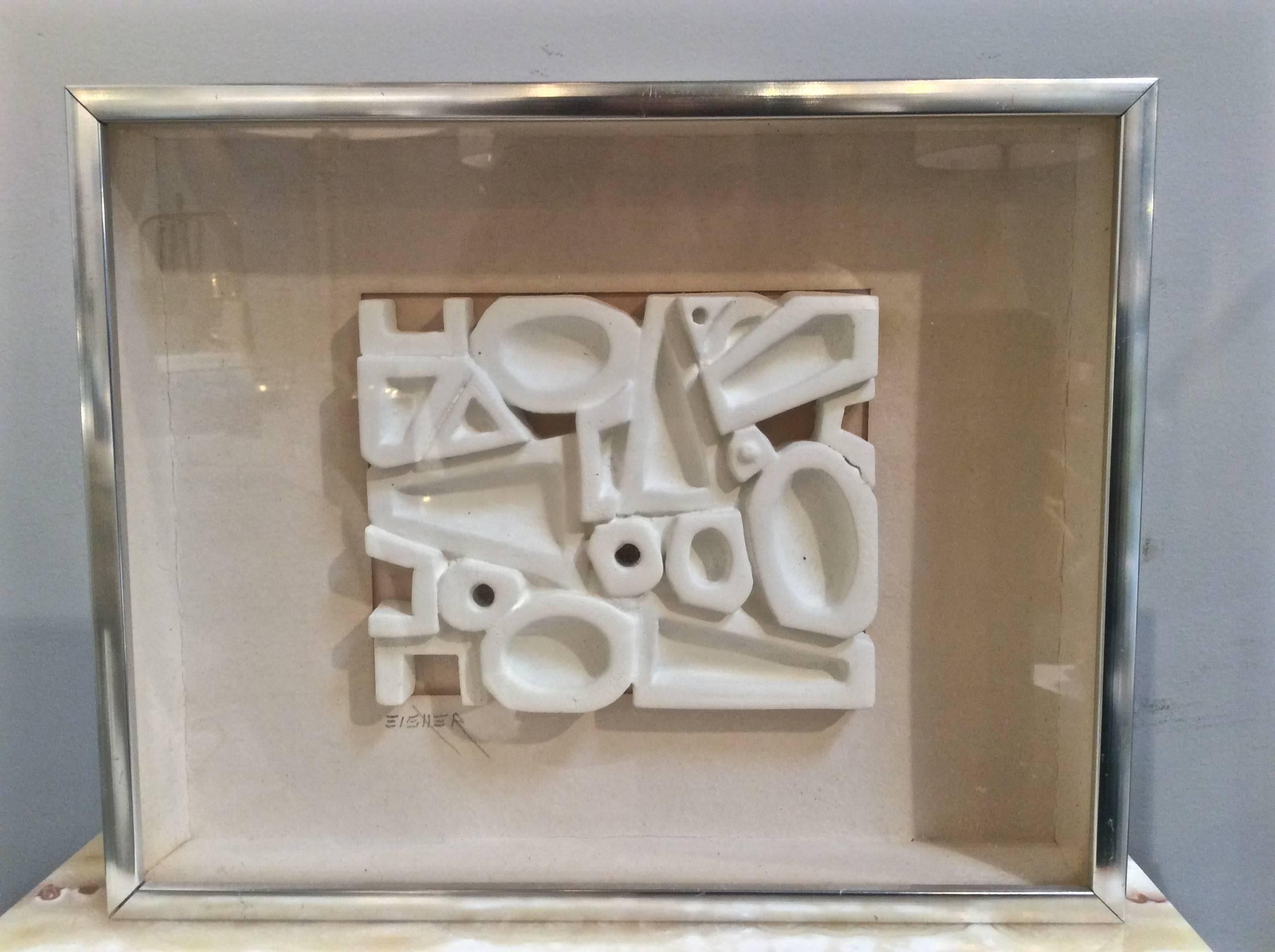 Trio of Modernist Wood Block Wall Sculptures, Signed by Artist Jack ...