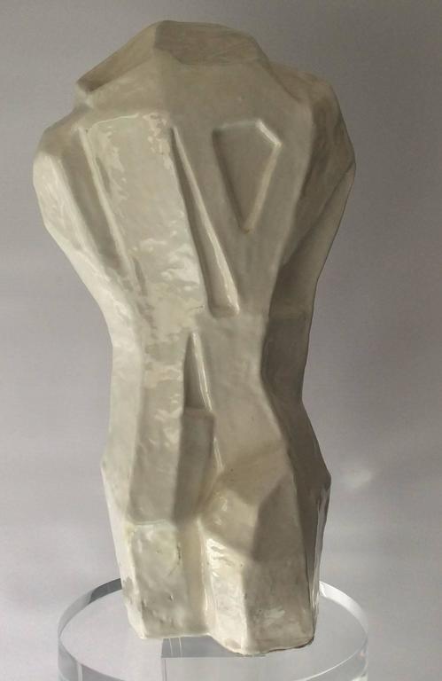 Large Modernist Glazed Ceramic Torso Vase or Sculpture For Sale at 1stDibs