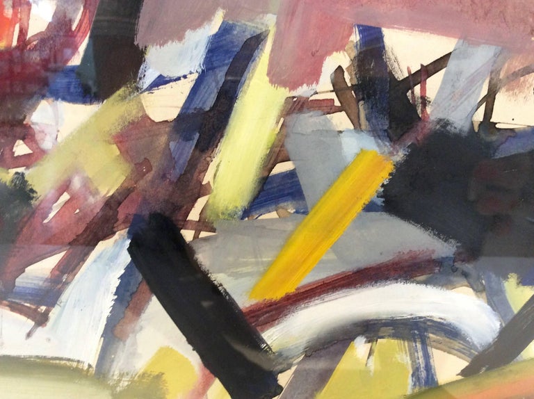Midcentury Abstract Painting, Signed by Artist G. Napoli, Dated 1958 at ...