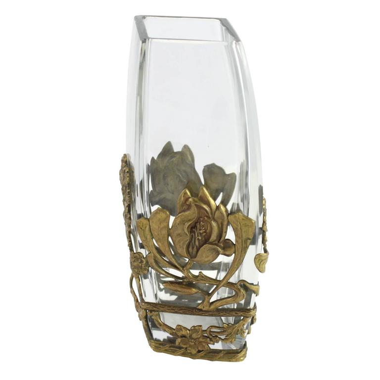 French Glass and Bronze Vase Attributed to Marcel Bing Maison De L'Art ...