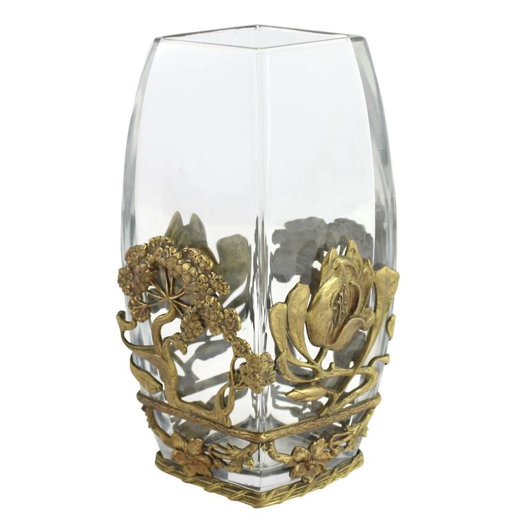 French Glass and Bronze Vase Attributed to Marcel Bing Maison De L'Art ...