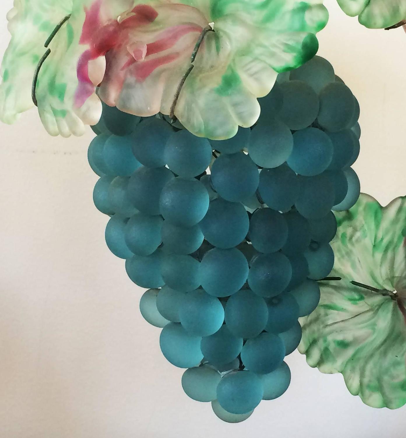 Art Deco Venetian Glass Grapes and Leaves Lamp at 1stdibs