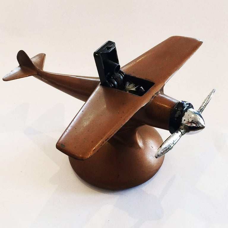 Art Deco Cigarette Airplane Aeroplane Table Lighter at 1stDibs