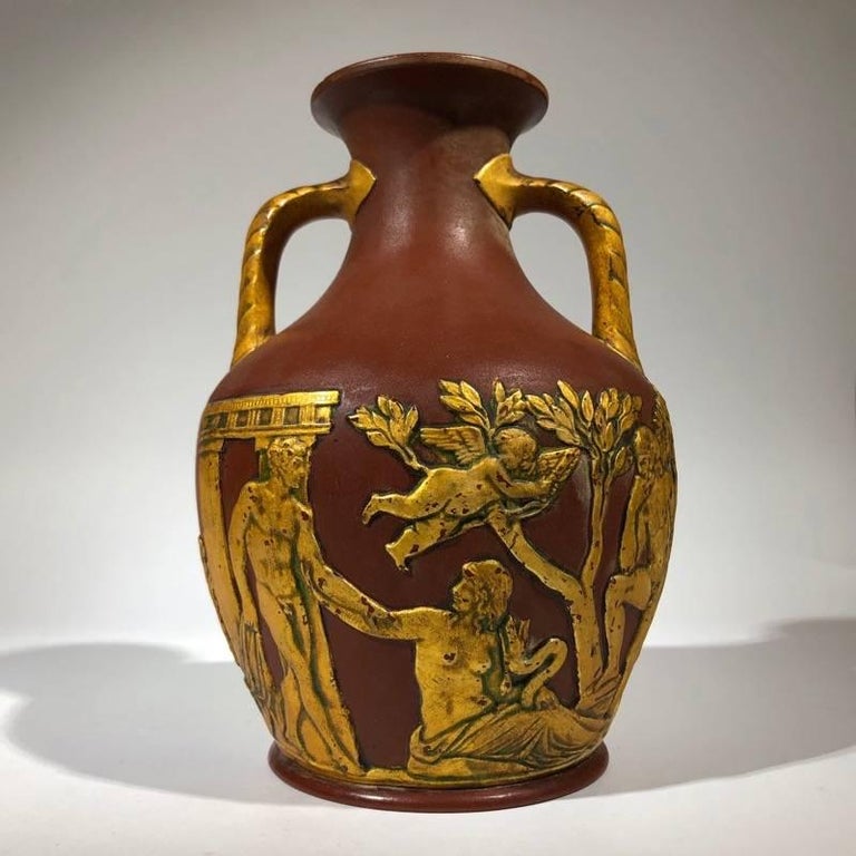 Redware 'Portland Vase' with Gilt Lacquer Finish, Schiller, circa 1860 ...