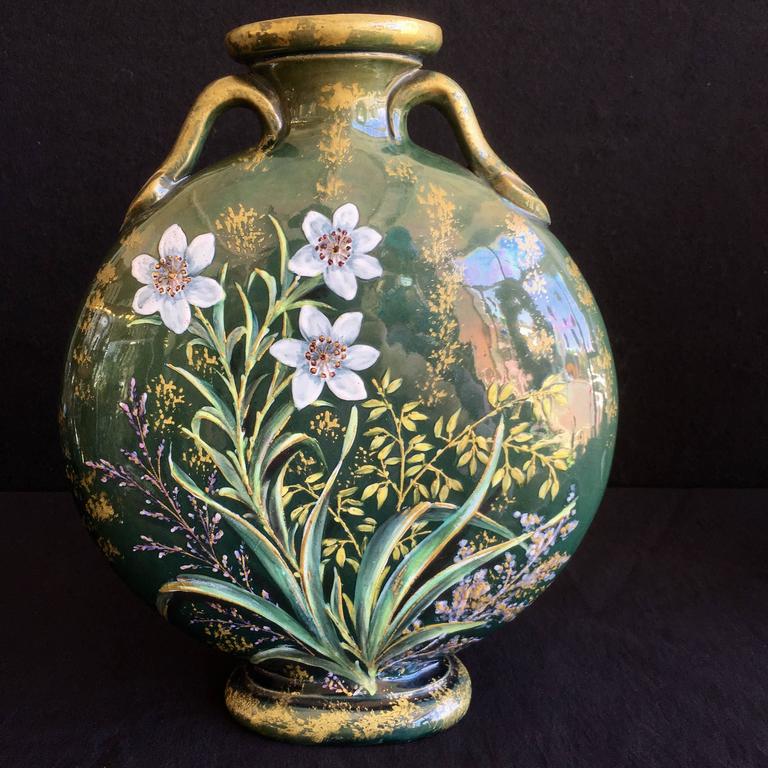 Pair of Vallauris Pottery Moon-Flask Vases, circa 1880 at 1stDibs