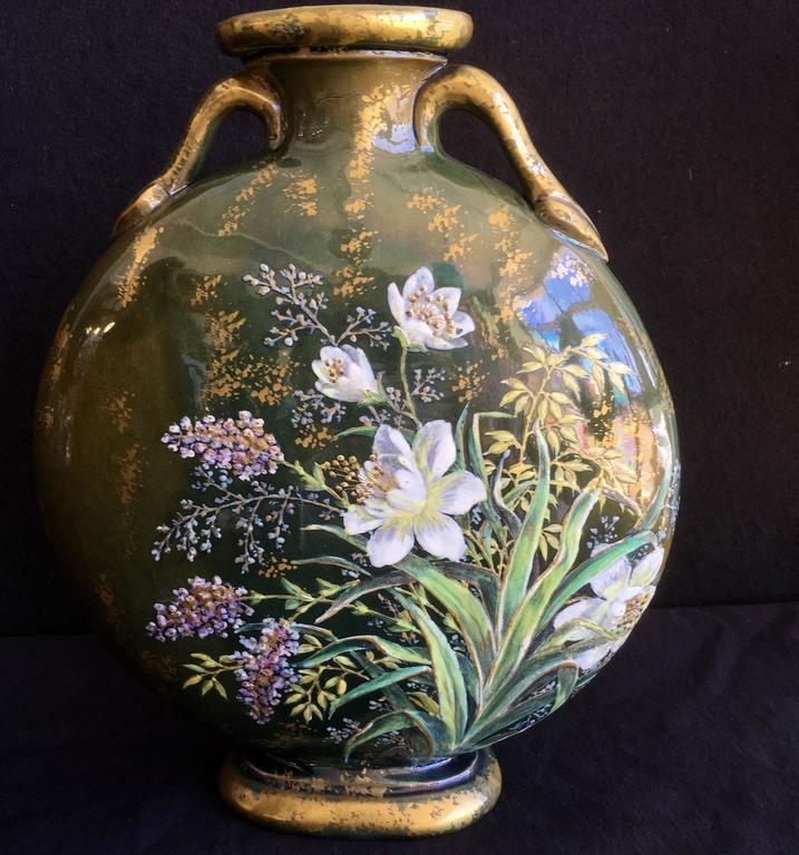Pair of Vallauris Pottery Moon-Flask Vases, circa 1880 at 1stDibs