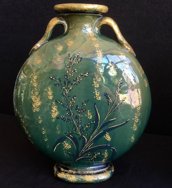 Pair of Vallauris Pottery Moon-Flask Vases, circa 1880 at 1stDibs