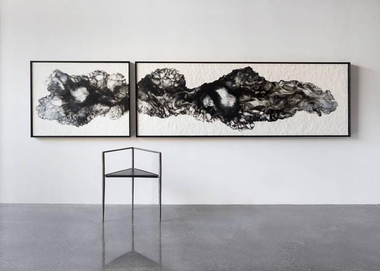 Diptych 'Smoke' Encaustic Wax Painting by Contemporary Artist Lonney ...