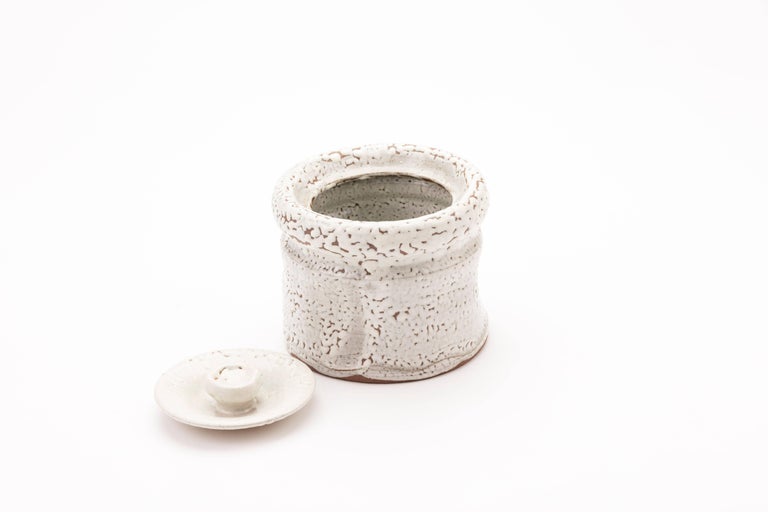 Vintage Japanese Shino Pottery Mizusashi Water Pot for Tea Ceremony at ...