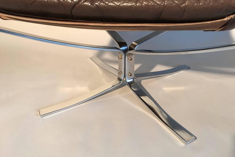 Chromed Steel High Back Falcon Chair at 1stDibs