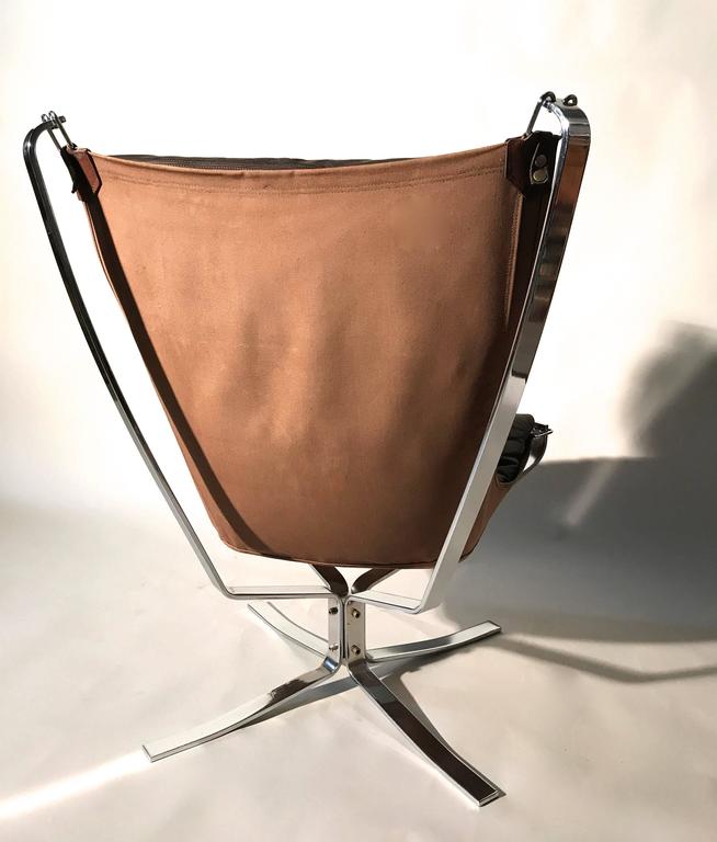 Chromed Steel High Back Falcon Chair at 1stDibs