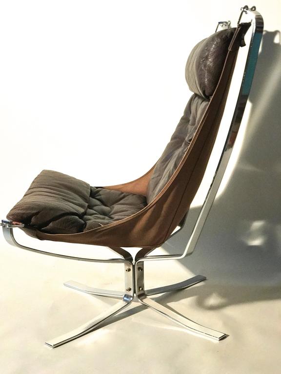 Chromed Steel High Back Falcon Chair at 1stDibs