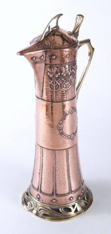 WMF Copper and Brass Wine Jug, circa 1900 Germany at 1stDibs