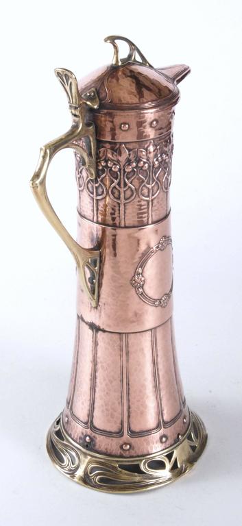 WMF Copper and Brass Wine Jug, circa 1900 Germany at 1stDibs