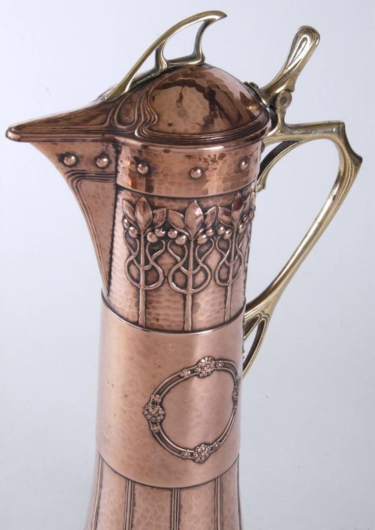 WMF Copper and Brass Wine Jug, circa 1900 Germany at 1stDibs