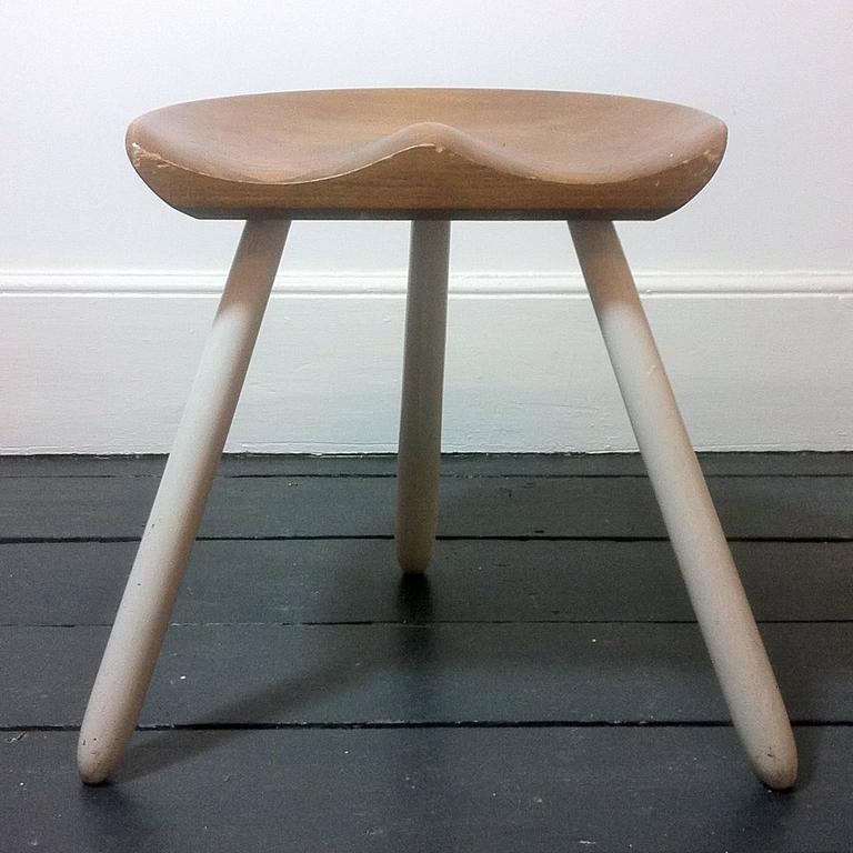 Pair of Danish Three-Legged Stools in the Style of Mogens Lassen at 1stDibs