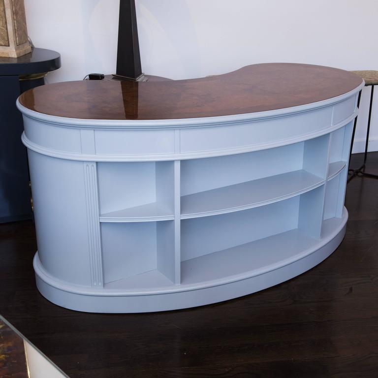 Lacquered Kidney Desk with Burled Wood Top by Drexel at 1stDibs ...