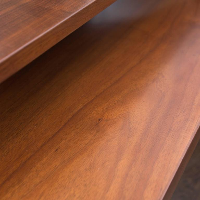 Mid-Century Modern Two-Tiered Triangle End Table at 1stDibs