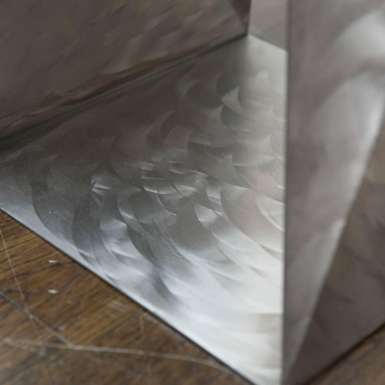 Modern Engine Turned Stainless Steel Center Table at 1stDibs